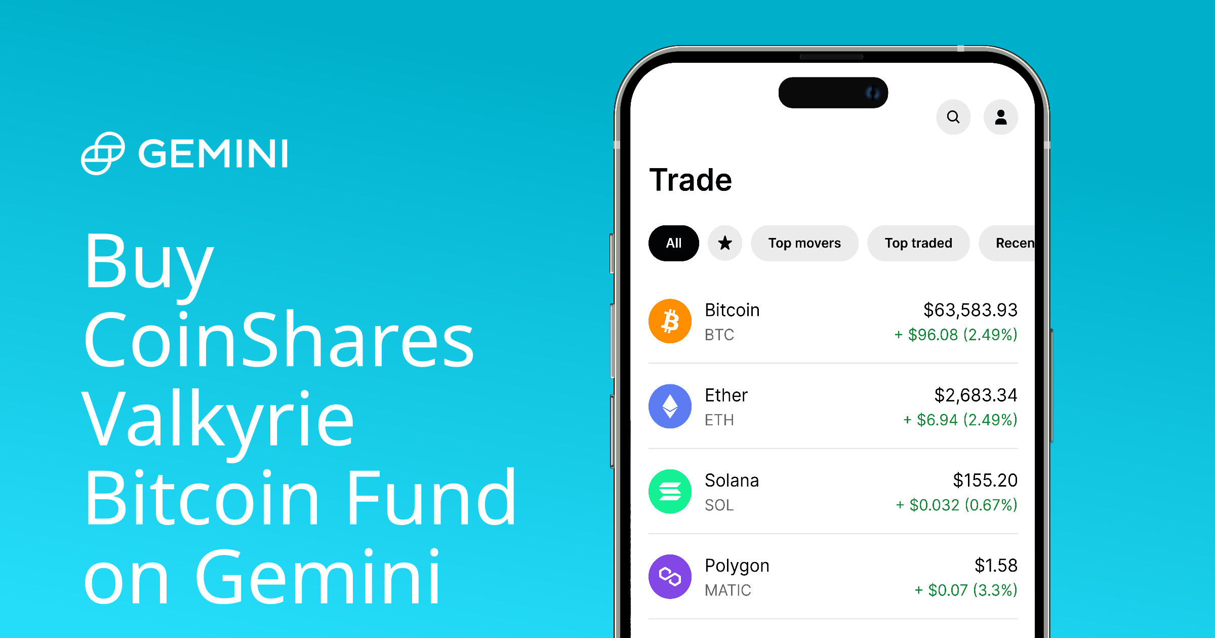 CoinShares Valkyrie Bitcoin Fund Chart, & Supply Details – BRRR Price | Gemini